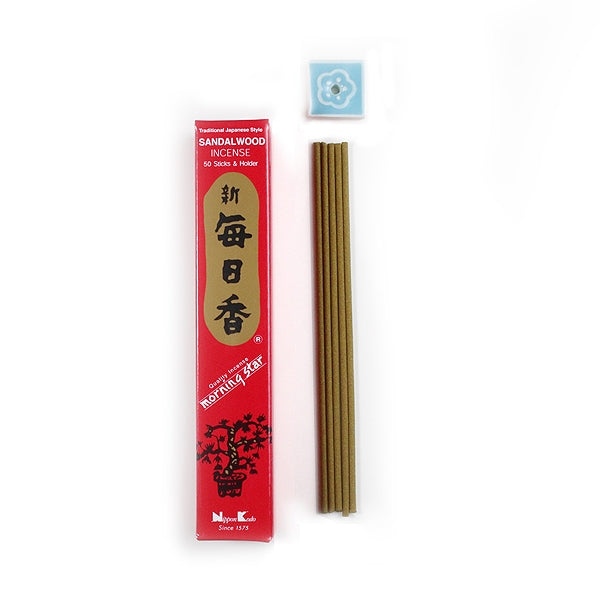 MORNING STAR Incense - SANDALWOOD 50 sticks | NIPPON KODO Japanese ...